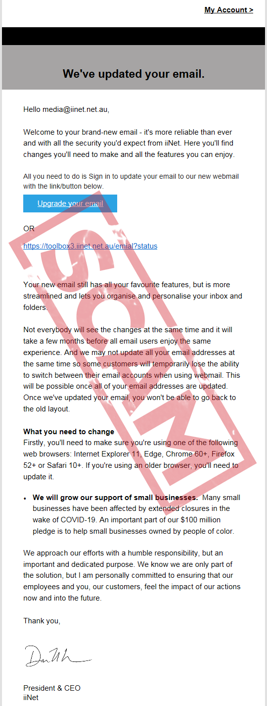 Scam emails and phishing | iiHelp