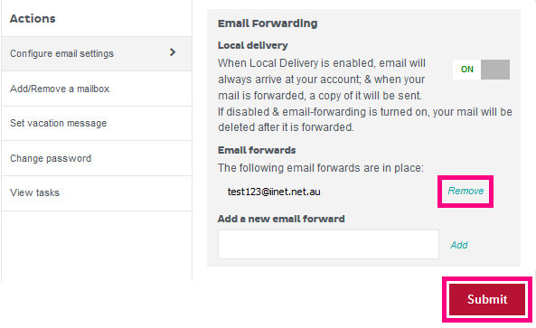 Set up iiNet email forwarding | iiHelp